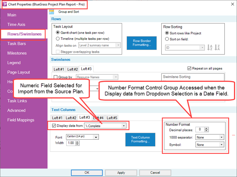 Creating and Formatting Text Columns for Version 7.1 - OnePager Documentation
