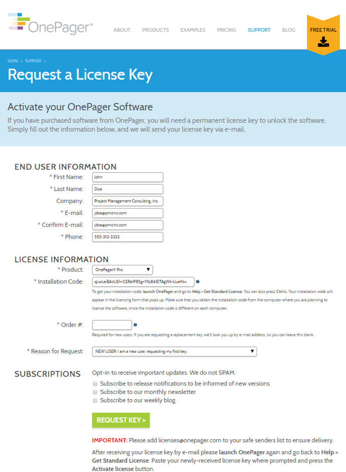 Activating Your OnePager Express License for Version 7.0 - OnePager Documentation