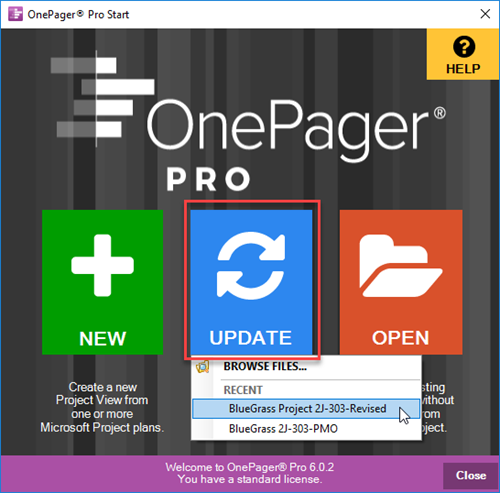ADDING a Snapshot via Push Update - OnePager Pro Add-in for Version 6.0 - OnePager Documentation