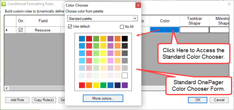 Adding Conditional Formatting Rules For Onepager Express For Version 70 Onepager Documentation