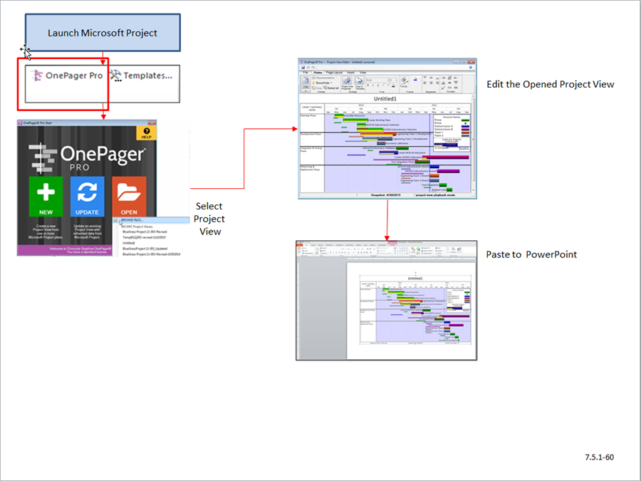 Opening an EXISTING Project View - OnePager Pro Add-in for Version 6.0 - OnePager Documentation