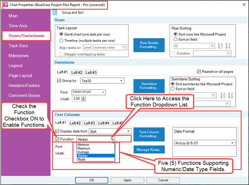 Creating and Formatting Text Columns for Version 7.2 - OnePager Documentation