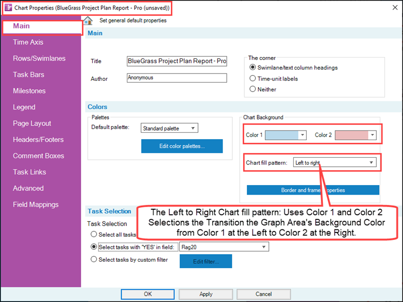 Zebra Striping for Rows and Swimlanes for OnePager for Version 7.2 - OnePager Documentation
