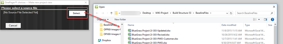 Creating a NEW Project View - OnePager Express Desktop for Version 6.1 - OnePager Documentation