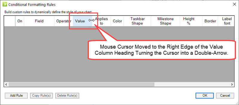 Adding Conditional Formatting Rules for OnePager Express for Version 7.0 - OnePager Documentation