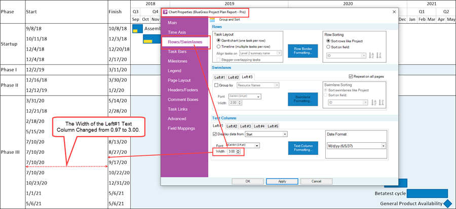 Creating and Formatting Text Columns for Version 7.0 - OnePager Documentation