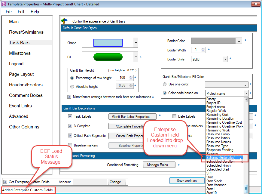 Using Enterprise Custom Fields From Microsoft Project For Version 53