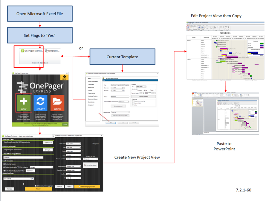 Creating a NEW Project View - OnePager Express Add-in for Version 6.1 - OnePager Documentation