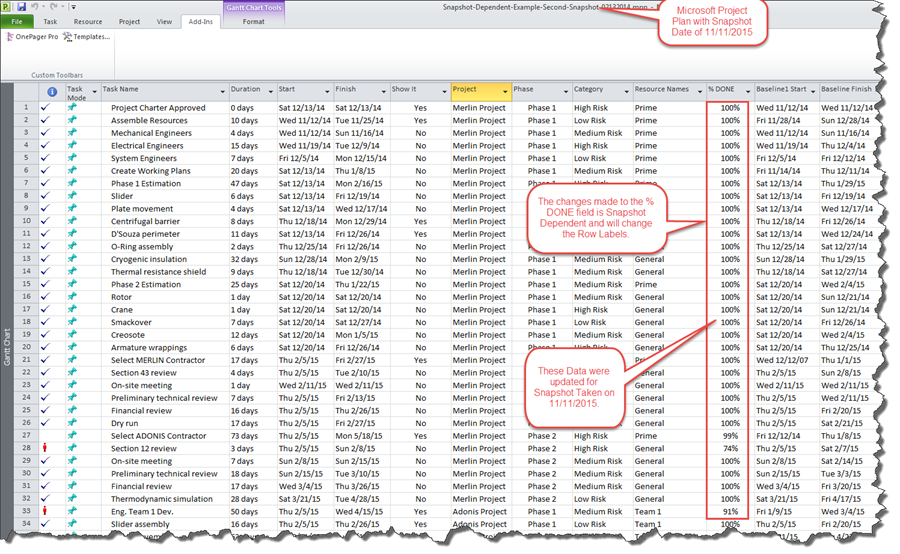 Snapshot-Dependent Text Columns for OnePager Pro for Version 6.0 - OnePager Documentation