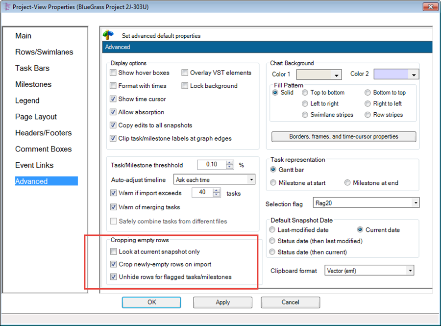Autimatically Cropping Empty Rows (OnePager Pro) - OnePager Documentation