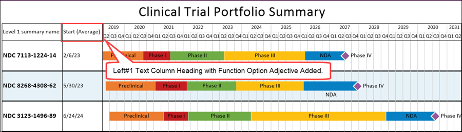 Using Functions with Text Columns, Rows, and Swimlanes for OnePager for Version 7.2 - OnePager ...