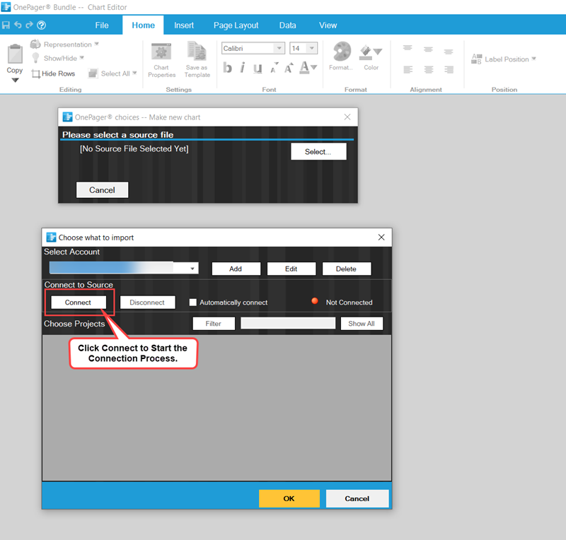 Using Planisware Enterprise Source Plans with OnePager Version 7.2 - OnePager Documentation