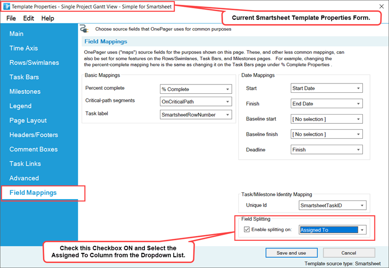 Splitting and Parsing Columns for Smartsheet Source Plans in OnePager Version 7.1 - OnePager ...