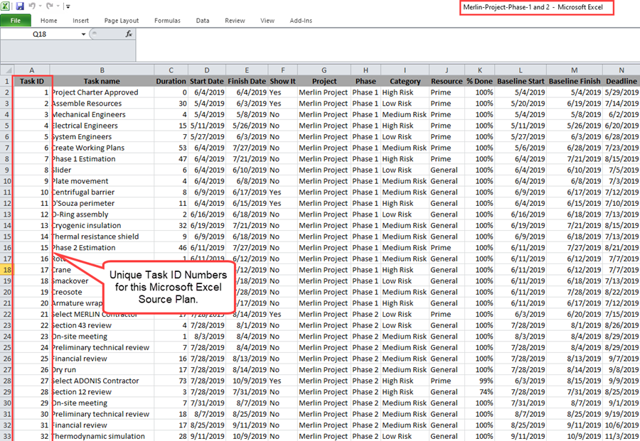 Making Multi-Project Charts from Separate Microsoft Excel Plans for Version 7.2 - OnePager ...