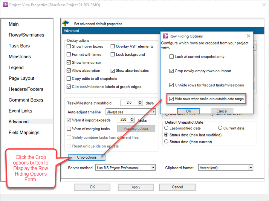 Automatically Cropping Empty Rows for OnePager Pro for Version 6.0 - OnePager Documentation