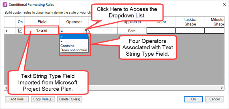 Adding Conditional Formatting Rules For Onepager Pro For Version 70 Onepager Documentation