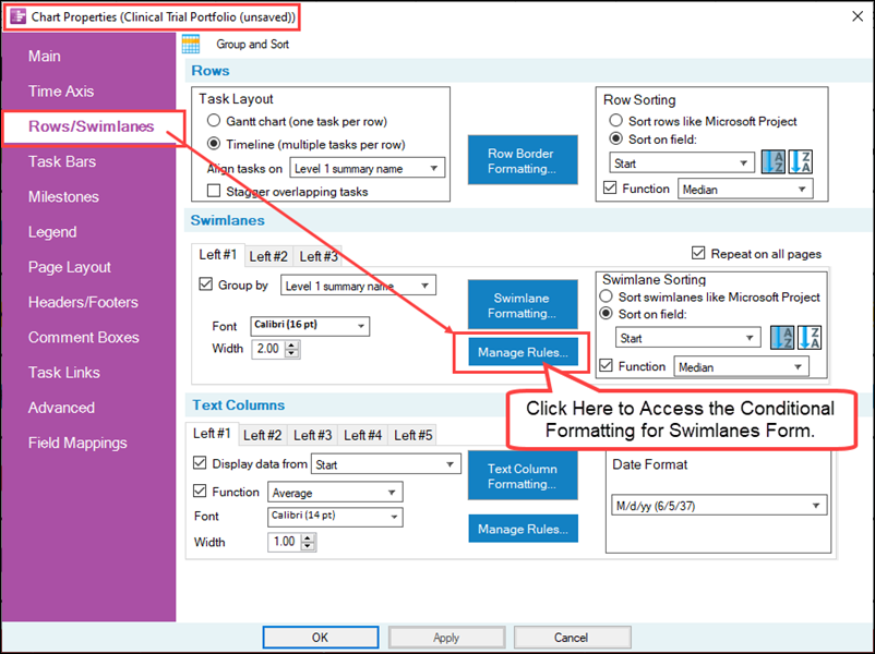 Using Functions with Text Columns, Rows, and Swimlanes for OnePager for Version 7.2 - OnePager ...