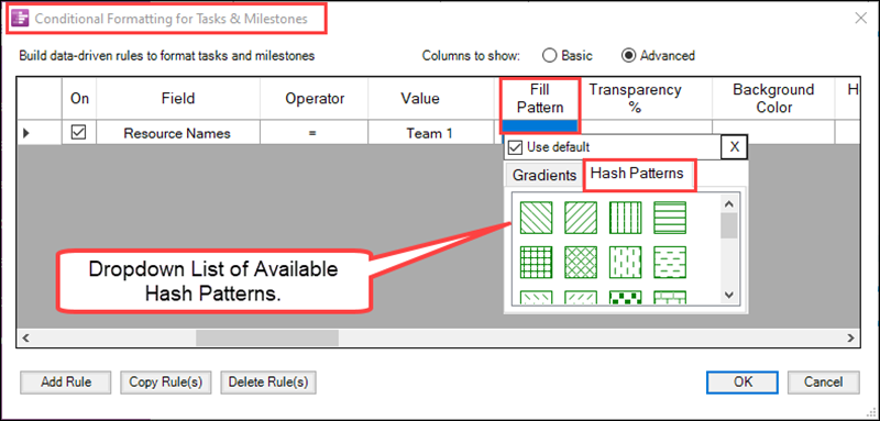 Adding Conditional Formatting Rules for OnePager for Version 7.2 - OnePager Documentation