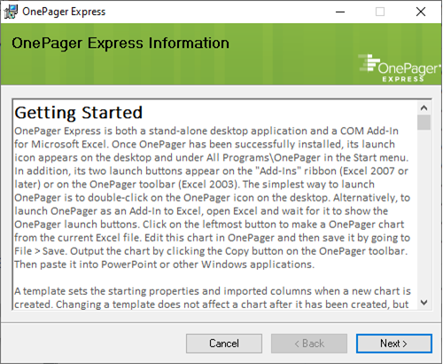 Installing and Activating OnePager Express for Version 7.2 (Portal) - OnePager Documentation