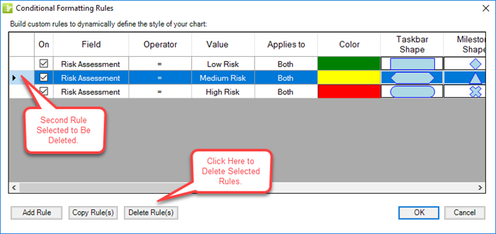 Managing Conditional Formatting Rules for OnePager Express for Version 6.1 - OnePager Documentation