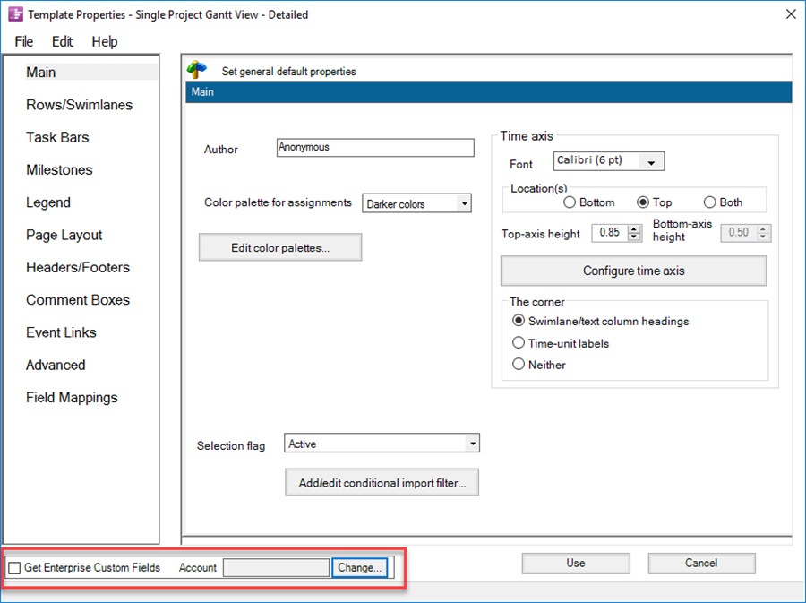 Using Enterprise Custom Fields From Microsoft Project For Onepager Pro