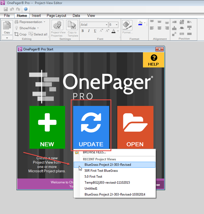 ADDING a Snapshot via Push Update - OnePager Pro Desktop for Version 5.3 - OnePager Documentation