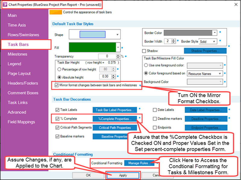 Changes to Snapshot-Dependent Properties for Conditional Formatting for OnePager for Version 7.2 ...