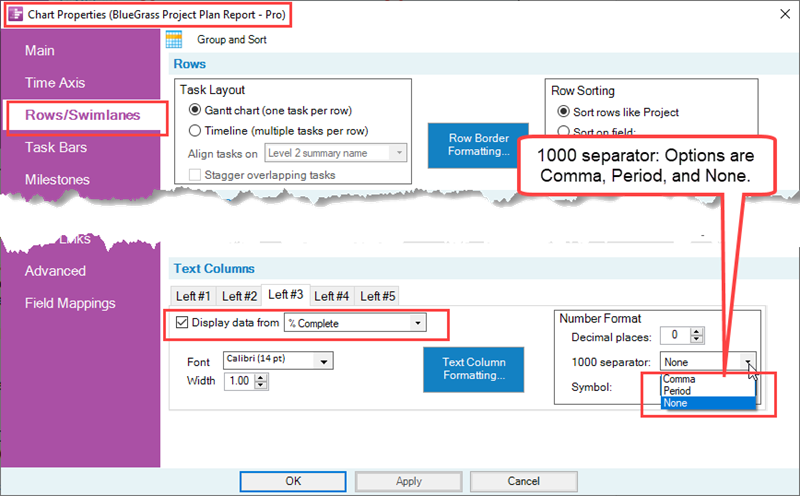 Creating and Formatting Text Columns for Version 7.0 - OnePager Documentation
