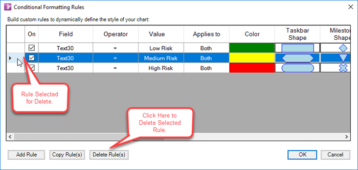 Managing Conditional Formatting Rules For Onepager Pro For Version 60 Onepager Documentation