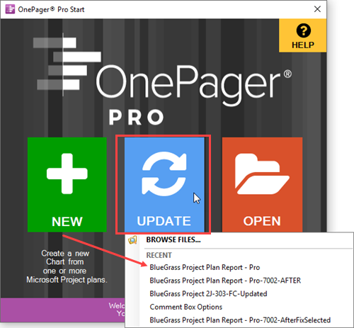 REPLACING a Snapshot via Push Update using a OnePager Chart for Version 7.1 - OnePager Documentation