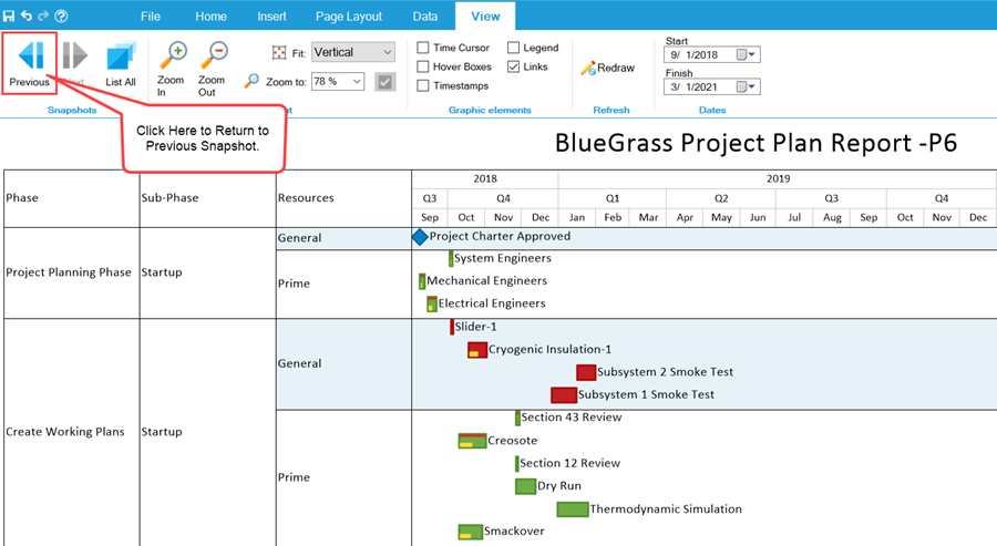 ADDING a Snapshot via Push Update to a OnePager Chart for Version 7.1 - OnePager Documentation