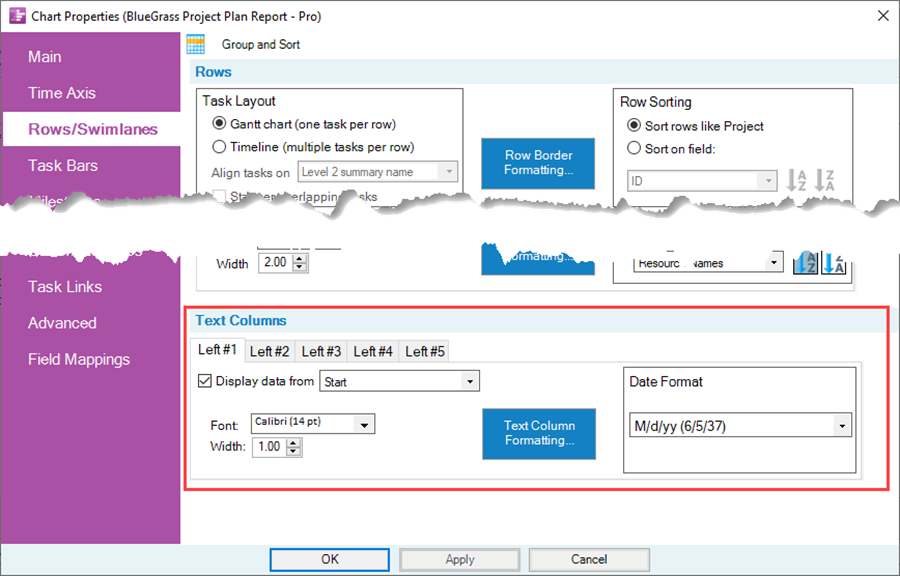 Using Rows and Swimlanes for OnePager Version 7.0 - OnePager Documentation