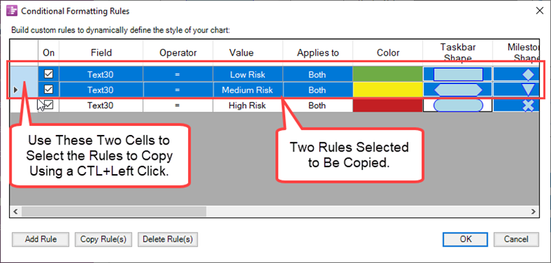 Managing Conditional Formatting Rules for OnePager Pro for Version 7.0 - OnePager Documentation