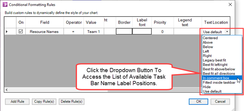 Adding Conditional Formatting Rules for OnePager Pro for Version 7.0 - OnePager Documentation