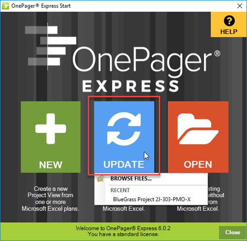 ADDING a Snapshot via Push Update - OnePager Express Add-in for Version 6.1 - OnePager Documentation