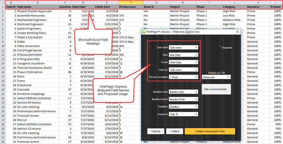 OnePager Express Import of Data from Microsoft Excel for Version 6.1 - OnePager Documentation