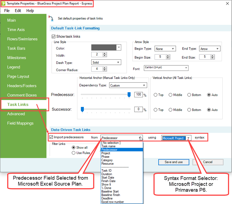 Data-Driven Task Links for OnePager Express for Version 7.0 - OnePager Documentation