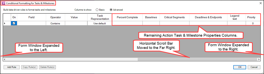 Adding Conditional Formatting Rules for OnePager for Version 7.2 - OnePager Documentation