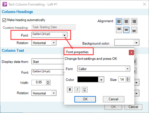 Creating and Formatting Text Columns for Version 7.0 - OnePager Documentation