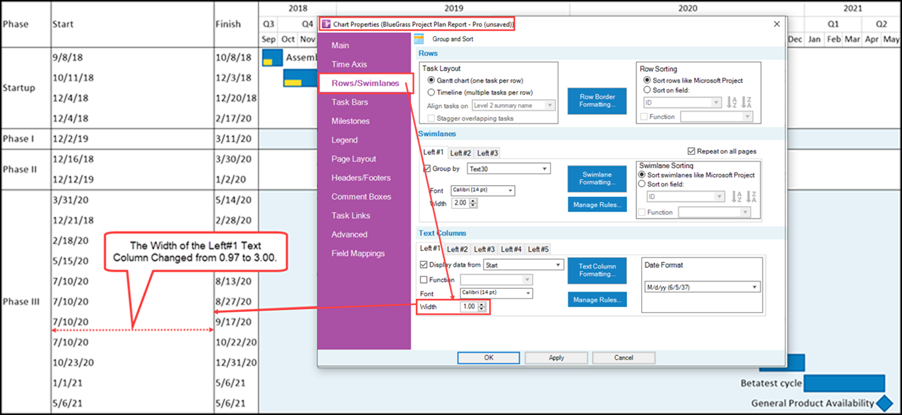 Creating and Formatting Text Columns for Version 7.2 - OnePager Documentation