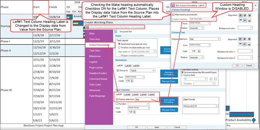 Creating and Formatting Text Columns for Version 7.2 - OnePager Documentation