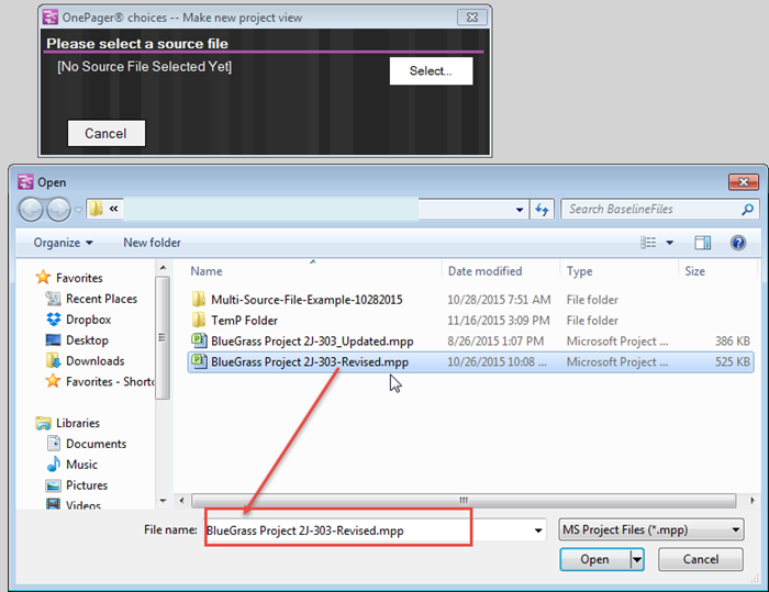 Creating a NEW Project View - OnePager Pro Desktop for Version 5.3 - OnePager Documentation
