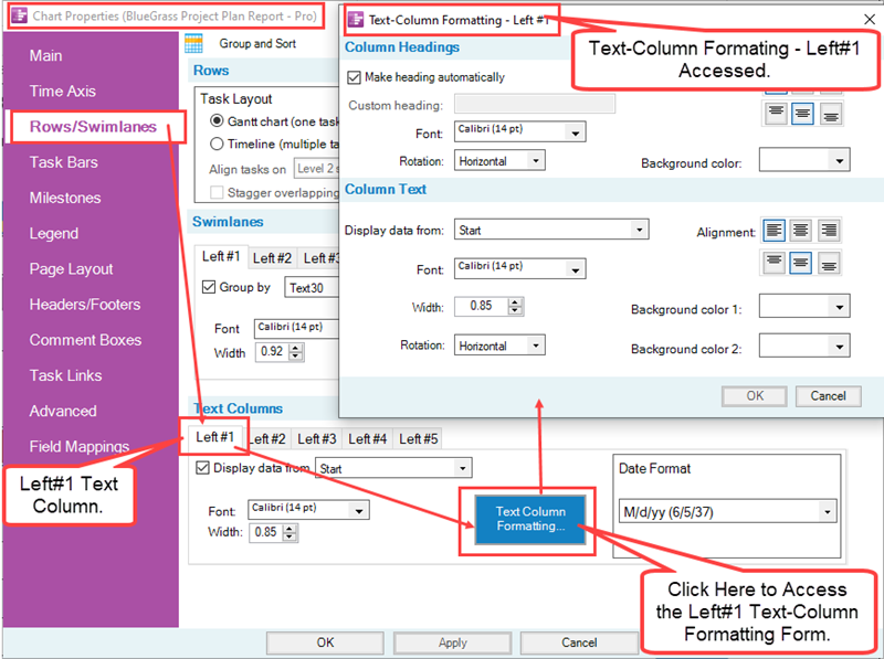 Creating and Formatting Text Columns for Version 7.1 - OnePager Documentation