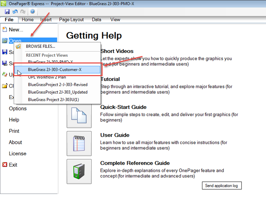 ADDING a Snapshot via Pull Operation - OnePager Express for Version 5.3 - OnePager Documentation