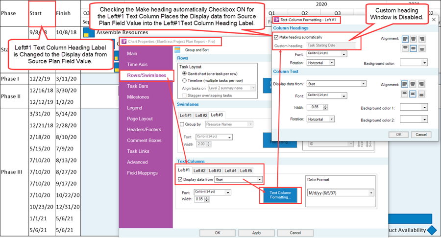 Creating and Formatting Text Columns for Version 7.0 - OnePager Documentation