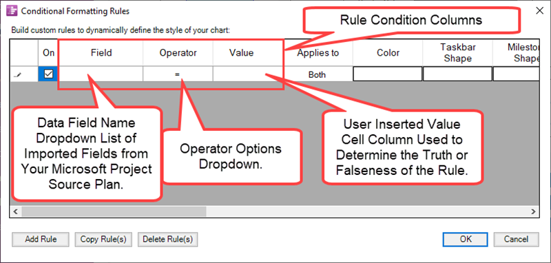 Adding Conditional Formatting Rules For Onepager Pro For Version 70 Onepager Documentation
