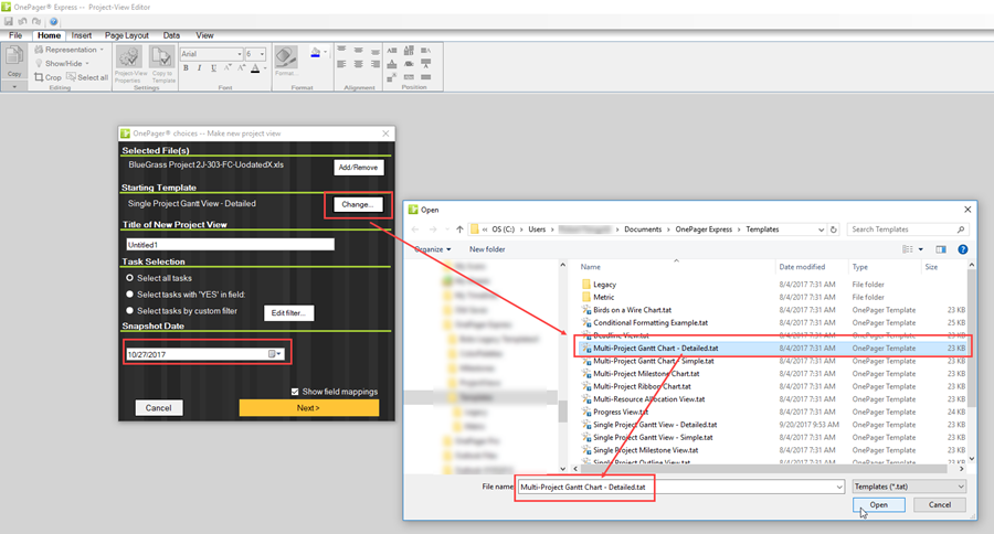 Handling Microsoft Excel Spreadsheets Containing Multiple Projects For Version 6.1 - OnePager ...