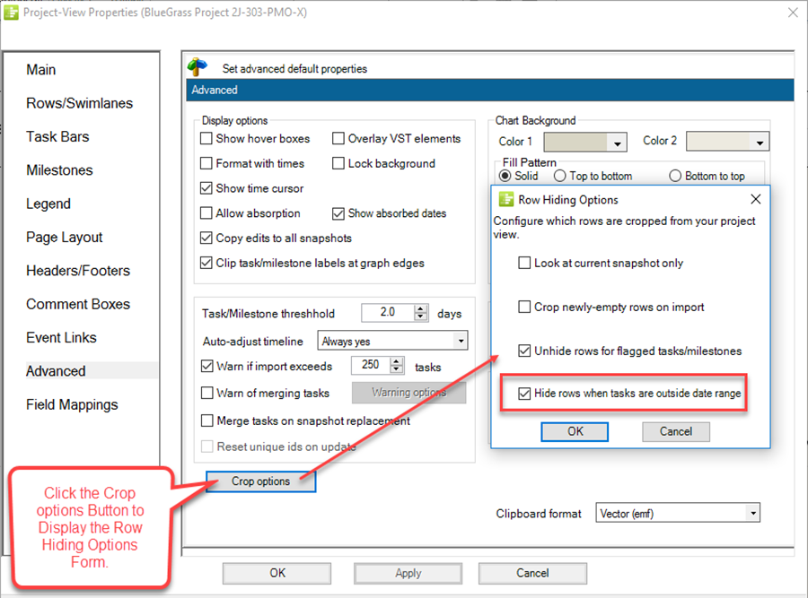 Automatically Cropping Empty Rows for OnePager Express for Version 6.0 - OnePager Documentation