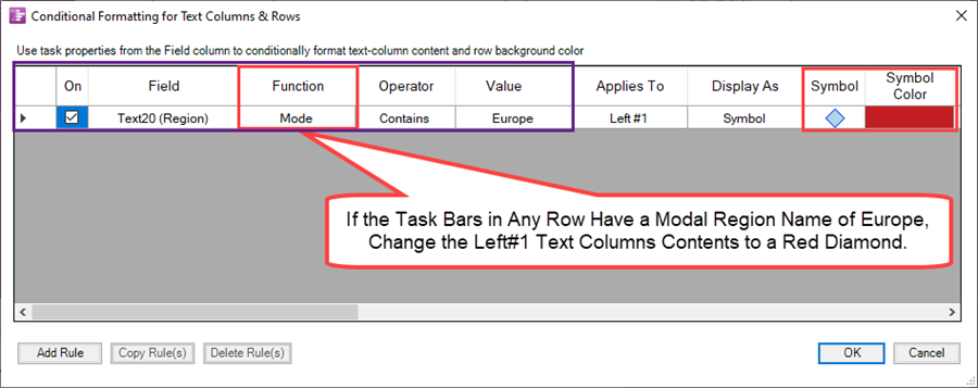 Using Functions with Text Columns, Rows, and Swimlanes for OnePager for Version 7.2 - OnePager ...