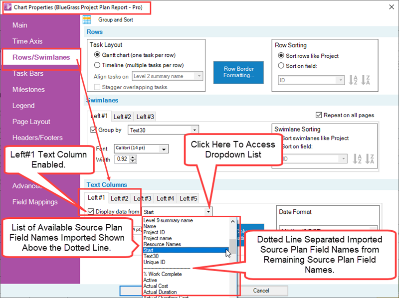 Creating and Formatting Text Columns for Version 7.0 - OnePager Documentation
